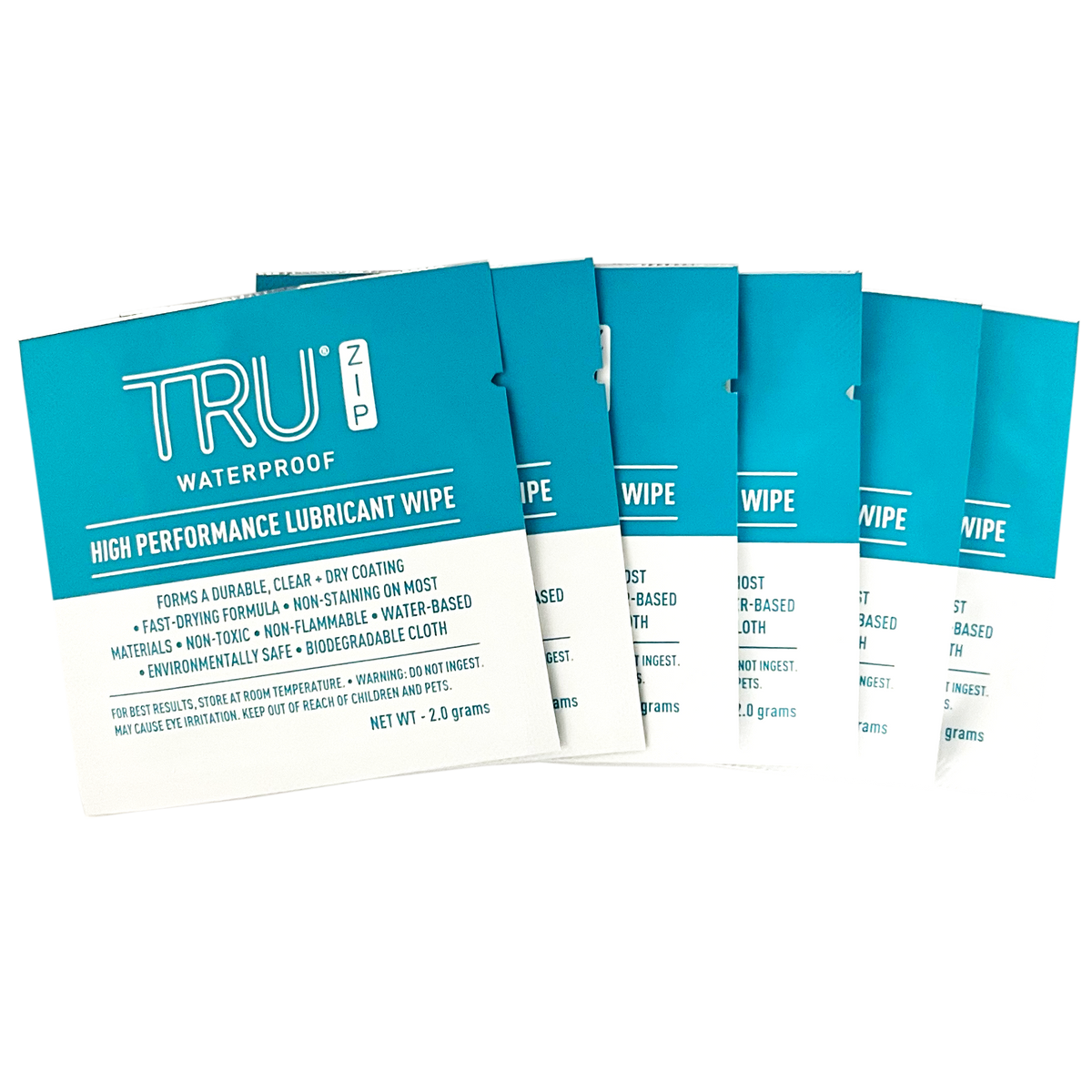 TRU® Zip High Performance Lubricant Wipes (6-Pack) | KOKOPELLI